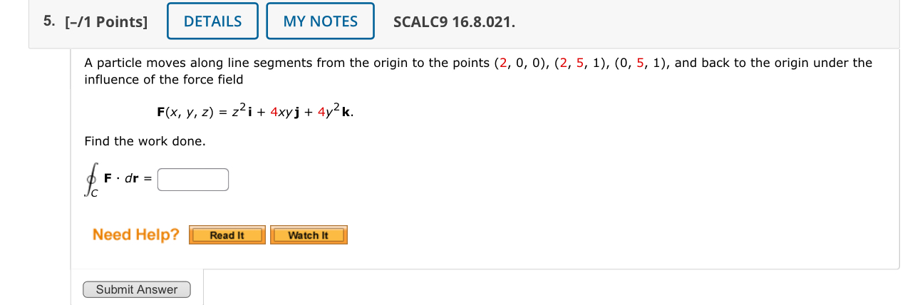 Solved [-/1 ﻿Points]SCALC9 16.8.021.A particle moves along | Chegg.com