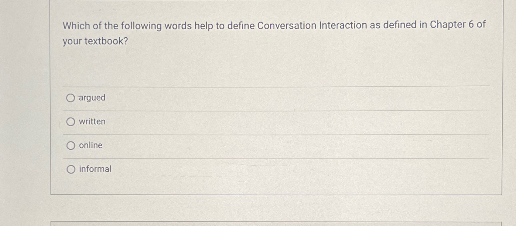 Solved Which of the following words help to define | Chegg.com