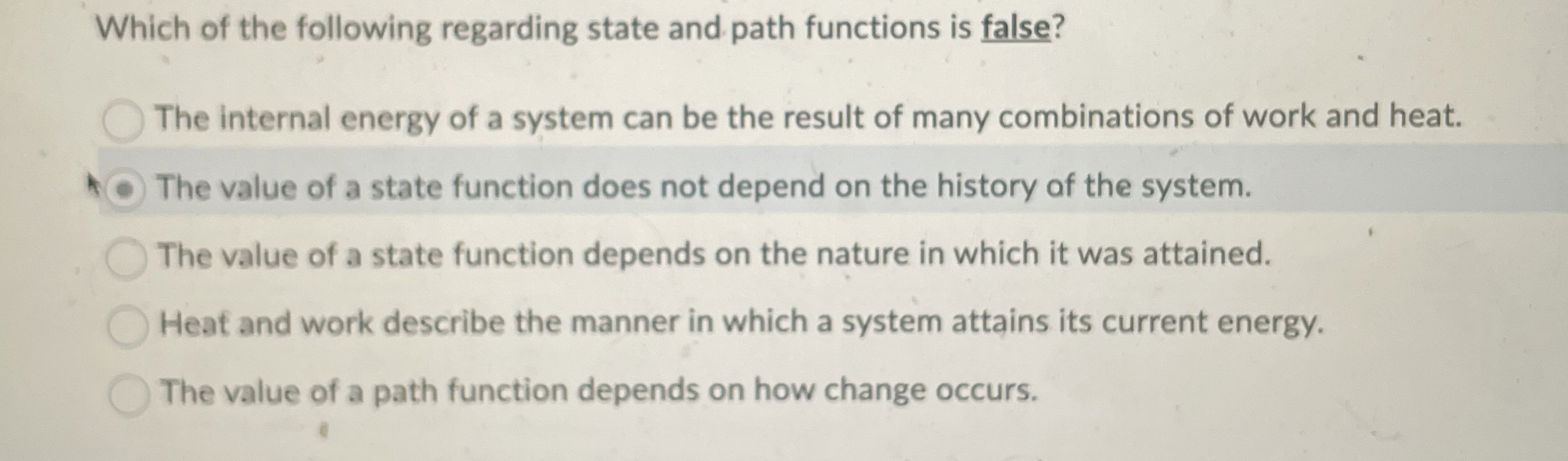 Solved Which of the following regarding state and path | Chegg.com