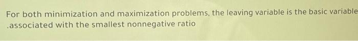 Solved For both minimization and maximization problems, the | Chegg.com