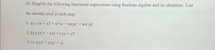 Solved 16. Simplify the following functional expressions | Chegg.com