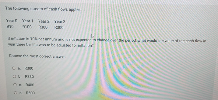 Solved The following stream of cash flows | Chegg.com