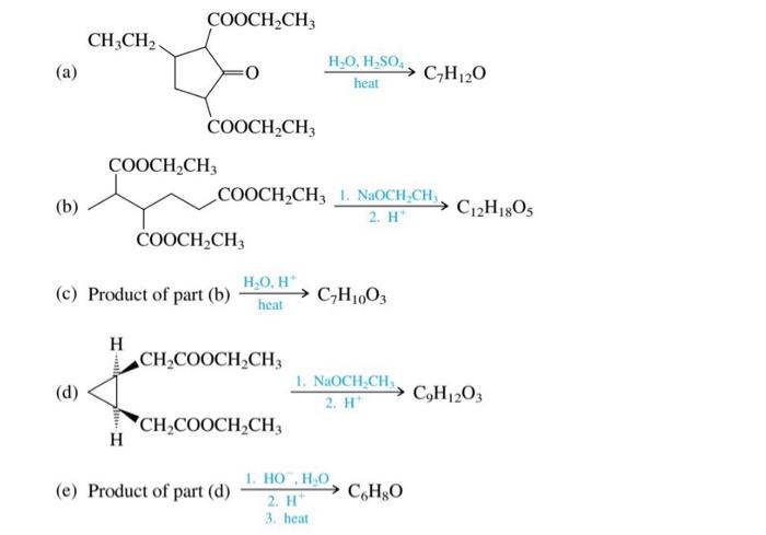 Solved (a) (b) CH3CH₂ COOCH₂CH3 COOCH₂CH3 H H COOCH₂CH3 (c) | Chegg.com