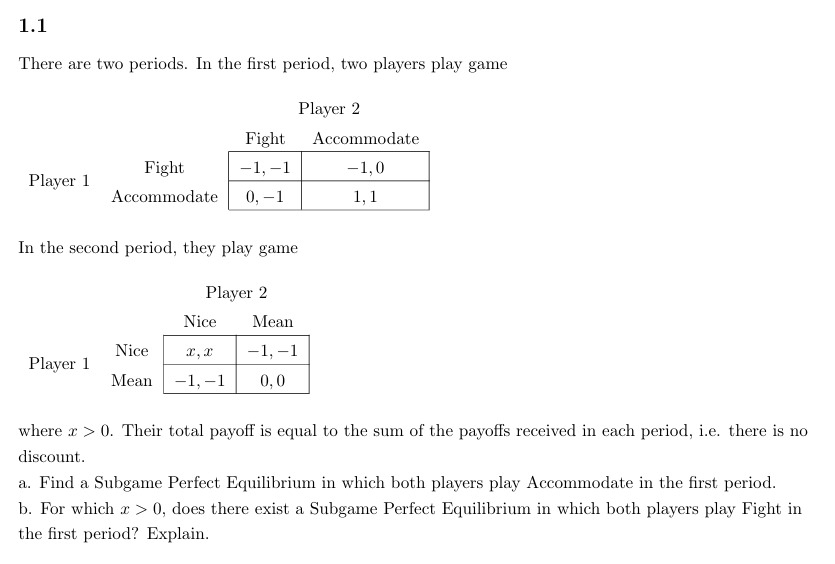 Solved 1.1There are two periods. In the first period, two | Chegg.com