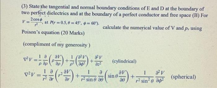 Solved (3) State the tangential and normal boundary | Chegg.com