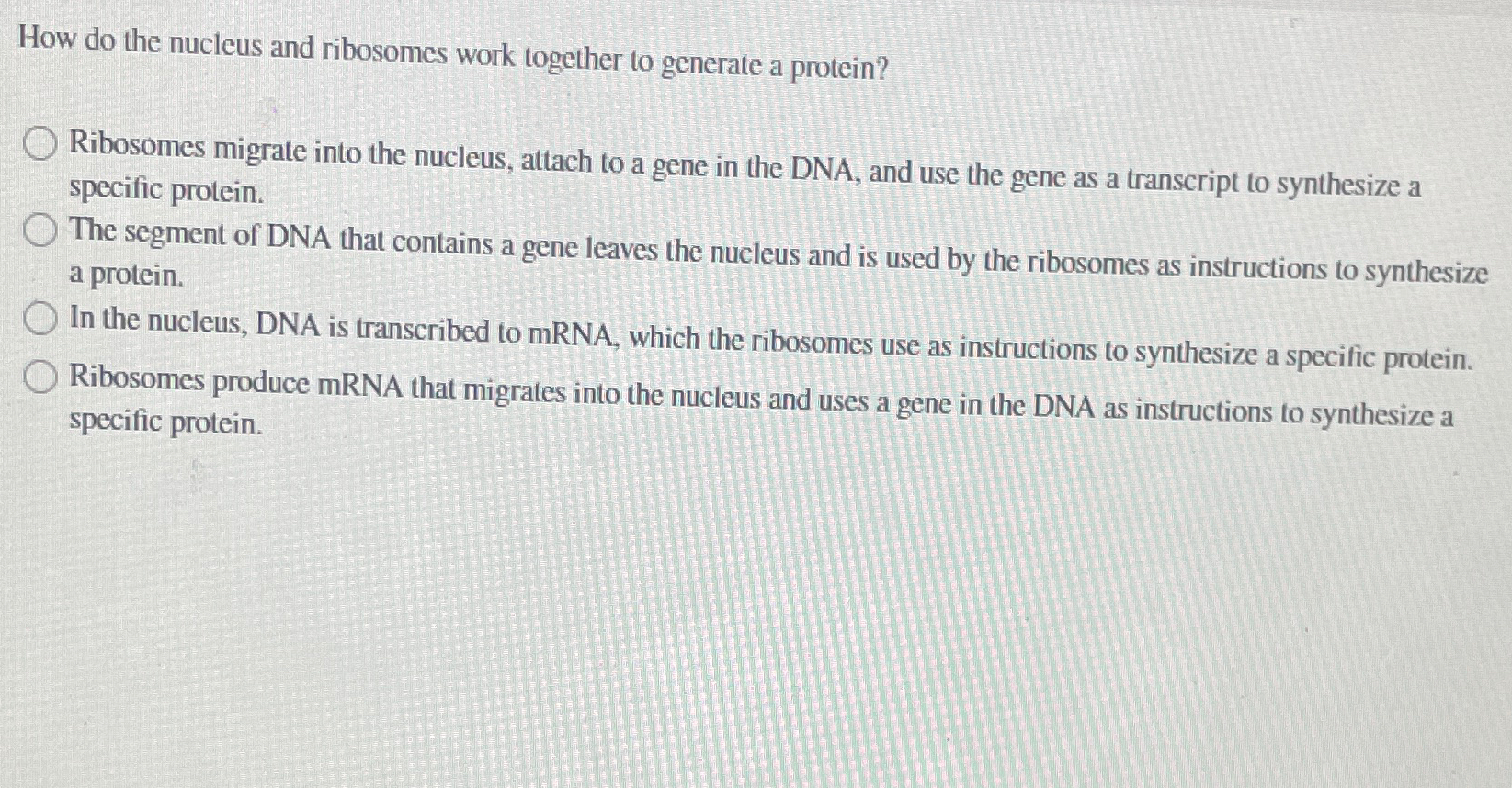 Solved How do the nucleus and ribosomes work together to | Chegg.com