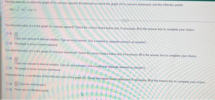 Solved Find the intervals on which the graph of f is concave | Chegg.com