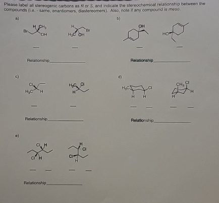 Solved 1)Label all stereogenic carbons as R or S and give | Chegg.com