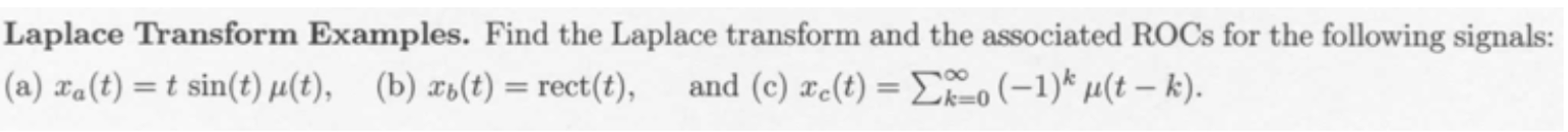Laplace Transform Examples. Find the Laplace | Chegg.com