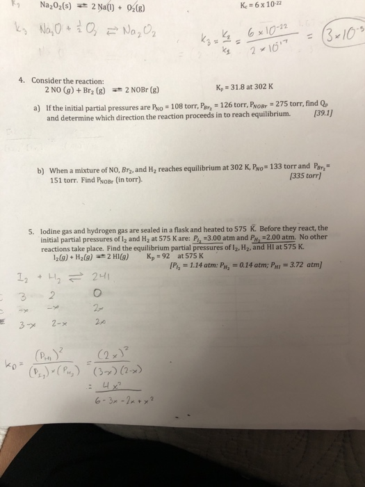 Solved 4.a) If the initial partial pressures are PNO = 126, | Chegg.com