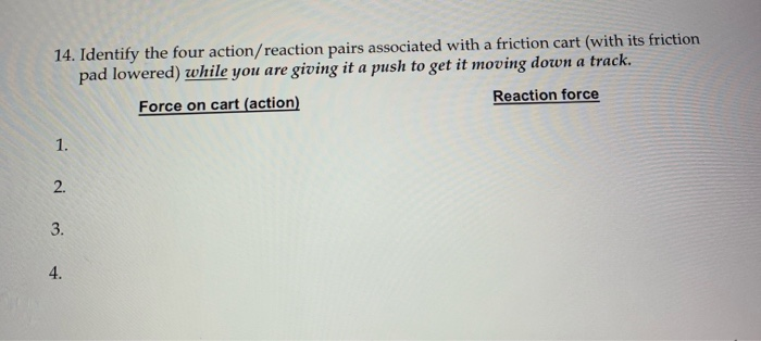 Solved 14. Identify the four action/reaction pairs | Chegg.com