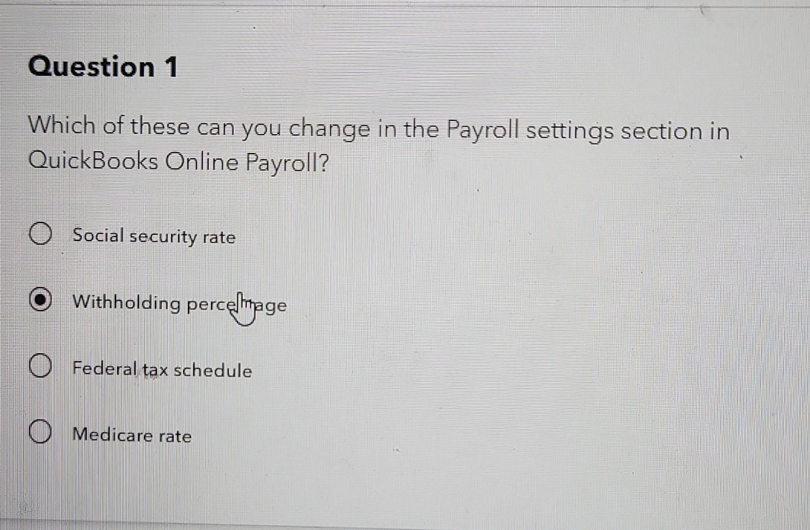 Solved Which of these can you change in the Payroll settings | Chegg.com