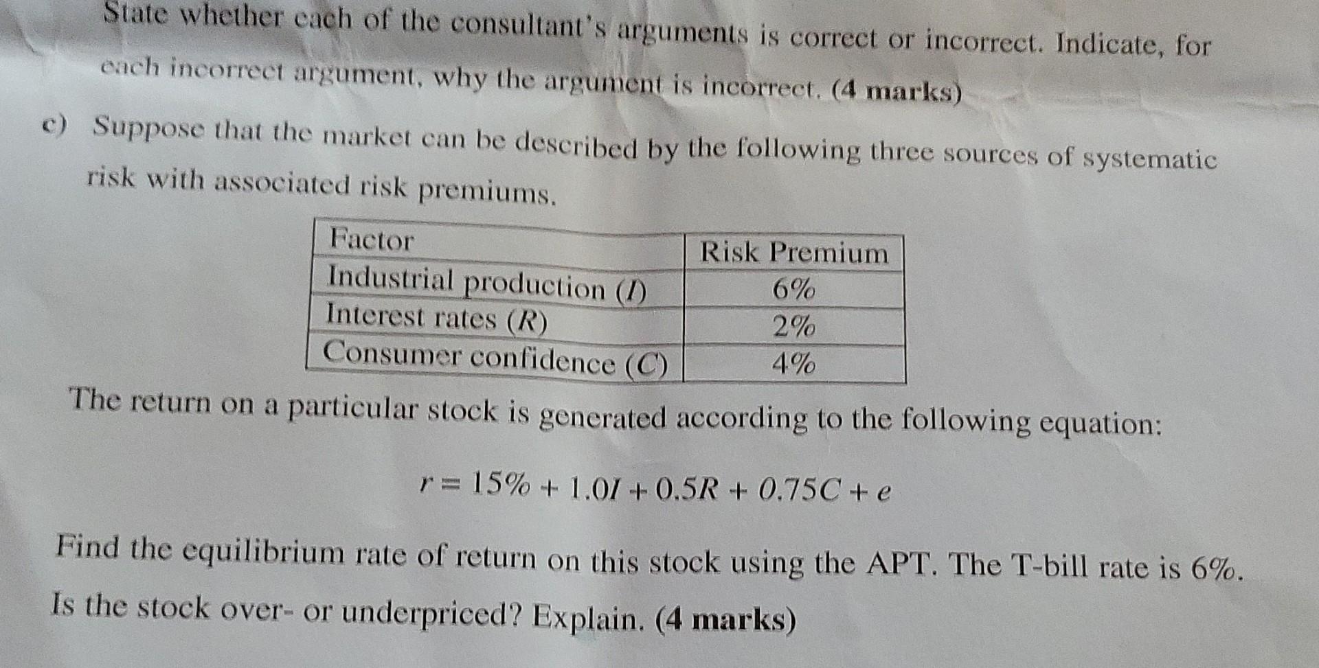 Solved c) Suppose that the market can be described by the | Chegg.com