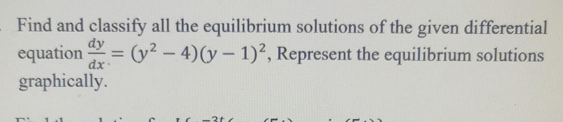 Solved Find and classify all the equilibrium solutions of | Chegg.com