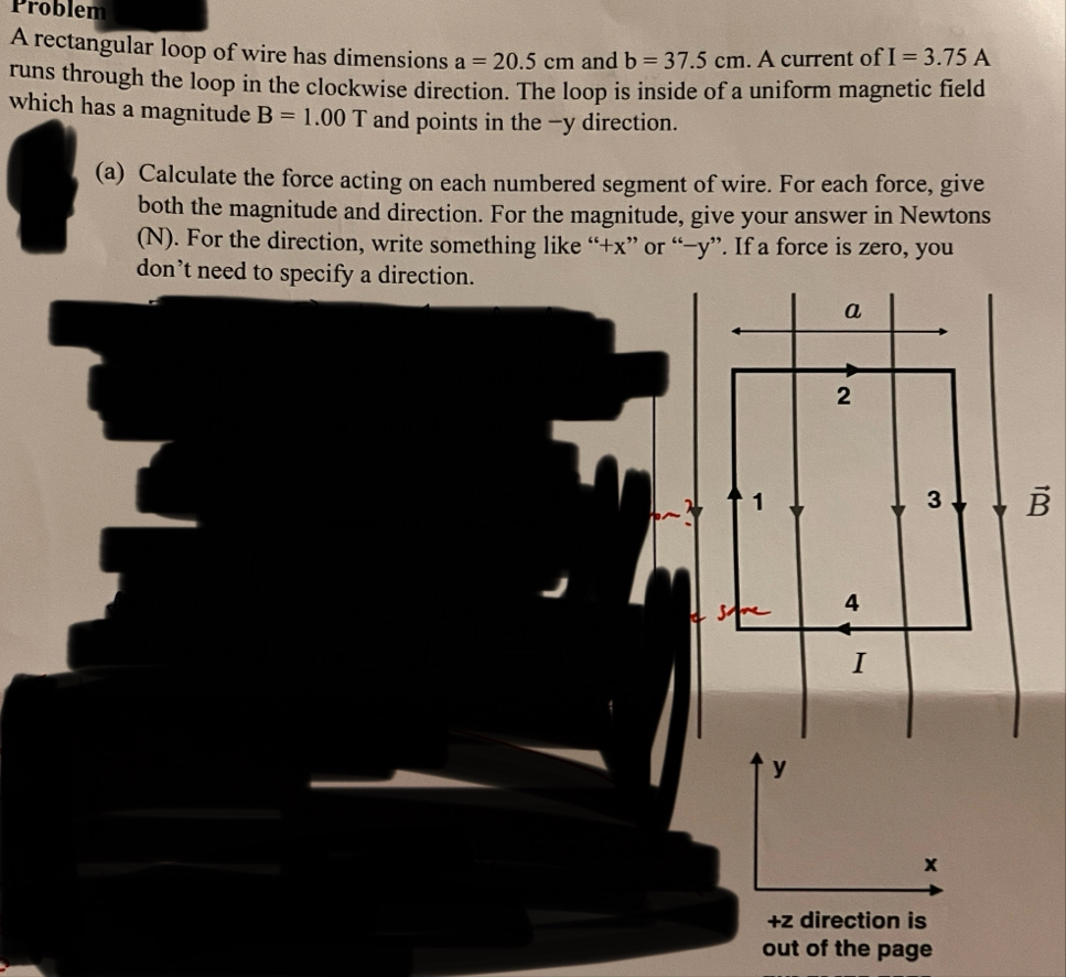 Solved ProblemA rectangular loop of wire has dimensions | Chegg.com