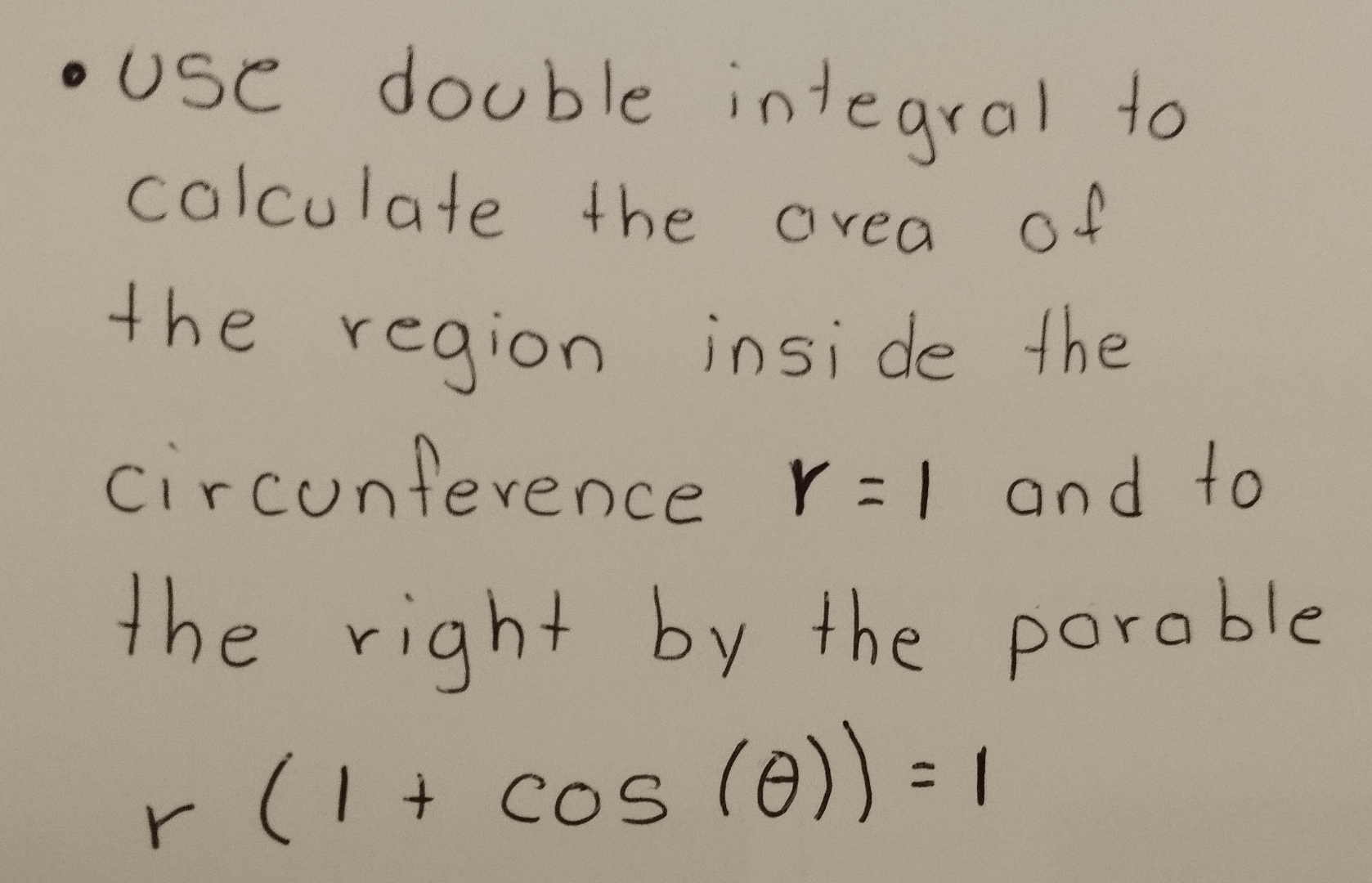 Solved Use double integral to calculate the area of the | Chegg.com