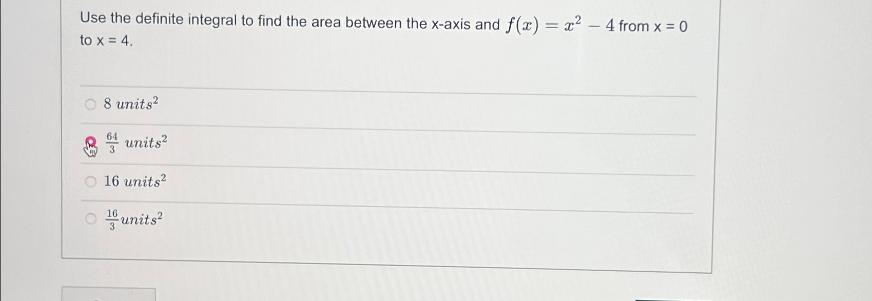 Solved Use the definite integral to find the area between | Chegg.com