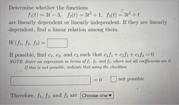 Solved Determine Whether The Functions