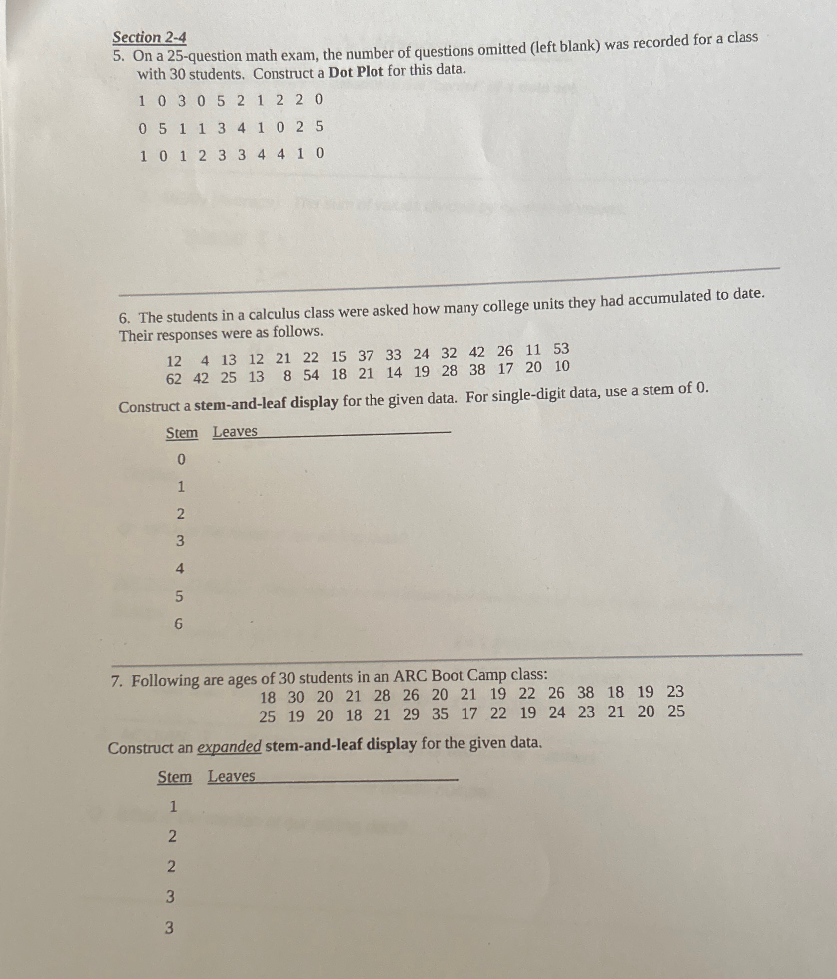 Solved Section 2-45. ﻿On a 25 -question math exam, the | Chegg.com