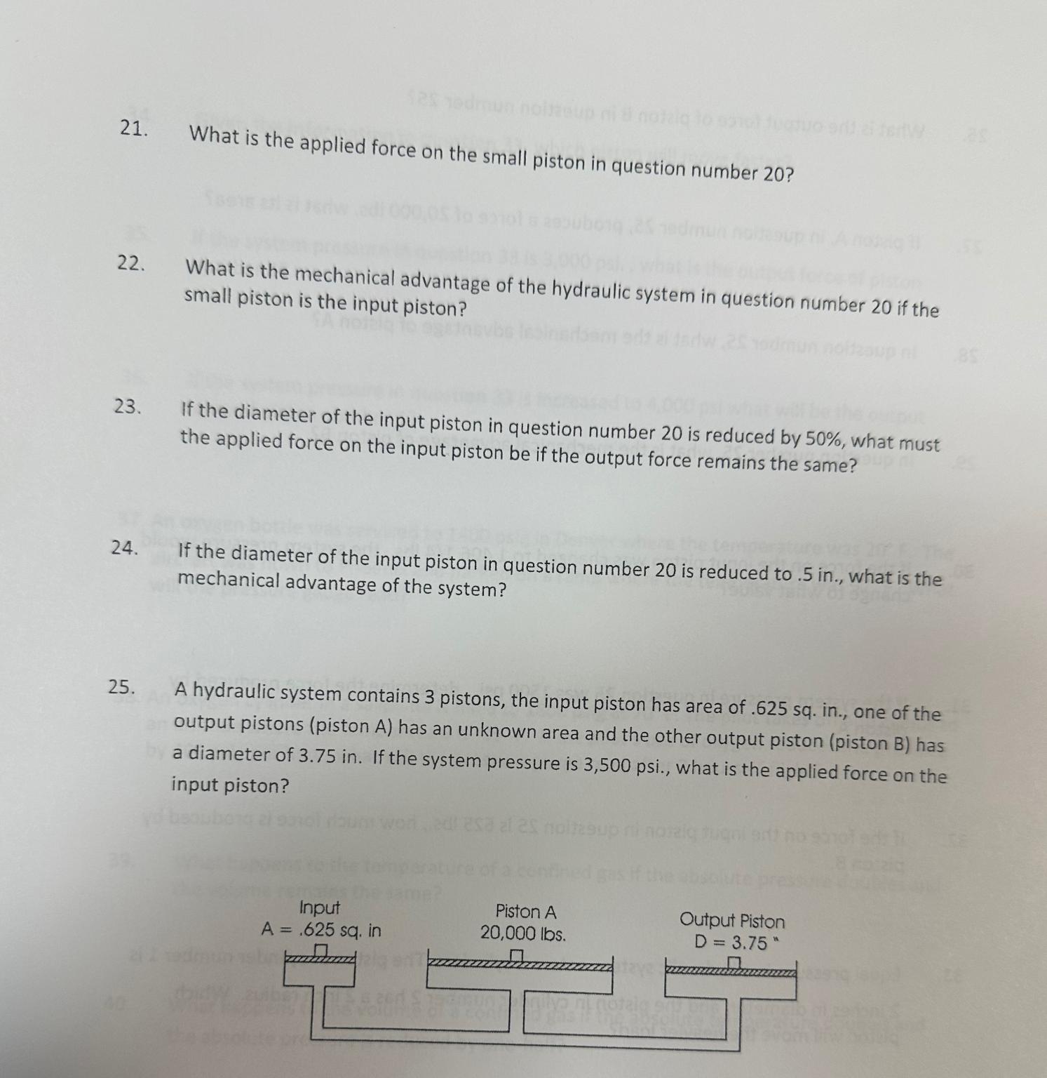 What is the applied force on the small piston in | Chegg.com