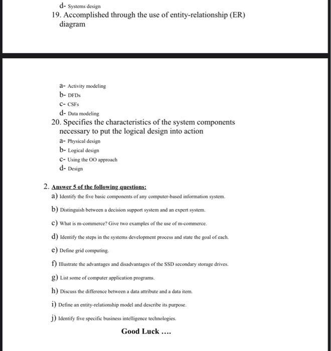 19. Accomplished through the use of | Chegg.com