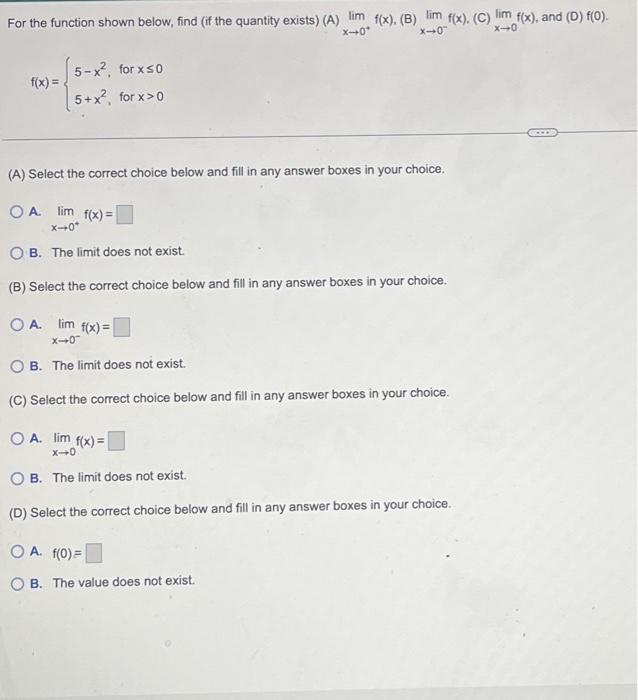 Solved For the function shown below, find (if the quantity | Chegg.com