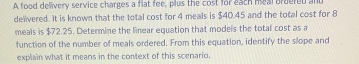 Solved delivered. It is known that the total cost for 4 | Chegg.com