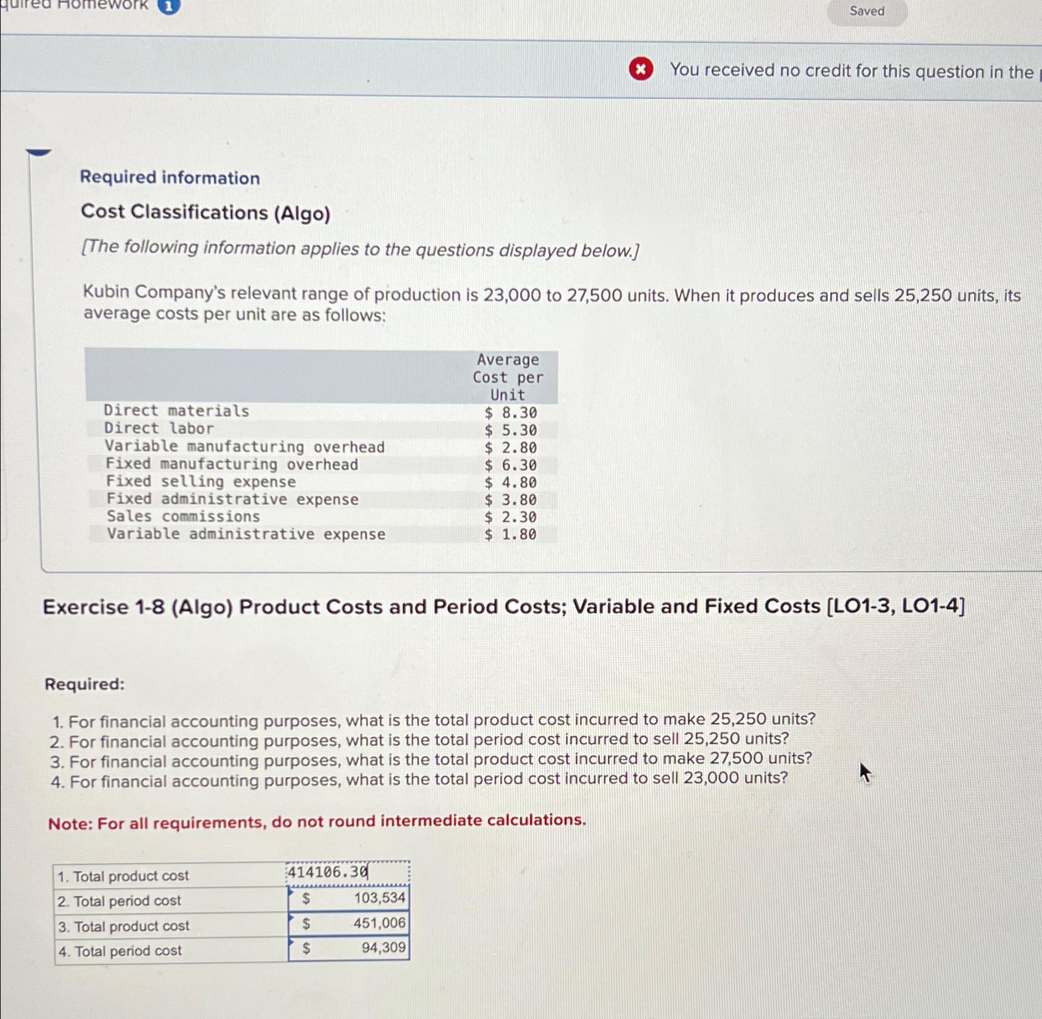 Solved You received no credit for this question in | Chegg.com