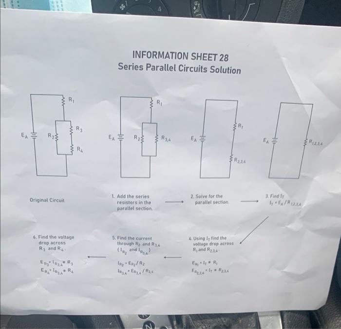 Solved INFORMATION SHEET 28 Series Parallel Circuits | Chegg.com
