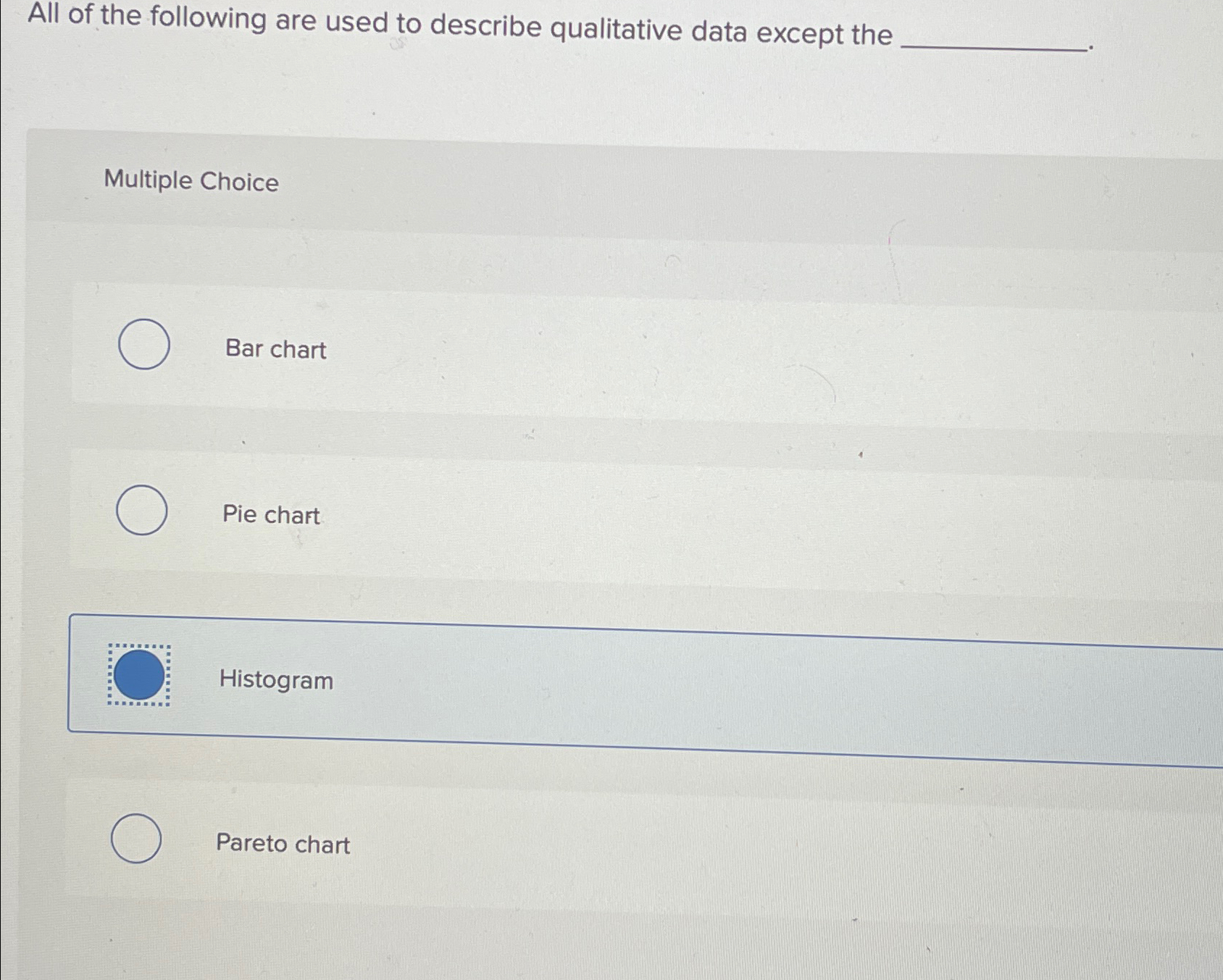 Solved All of the following are used to describe qualitative | Chegg.com