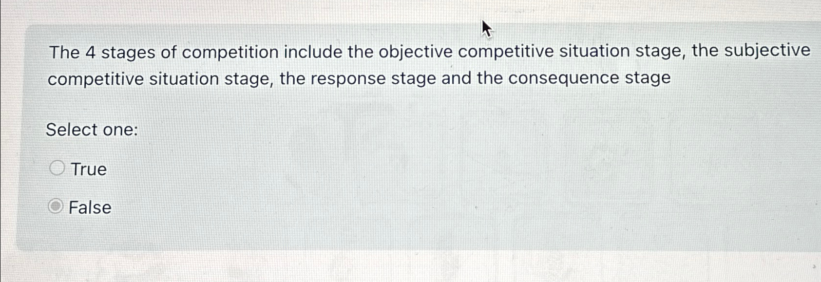 Solved The 4 ﻿stages of competition include the objective | Chegg.com