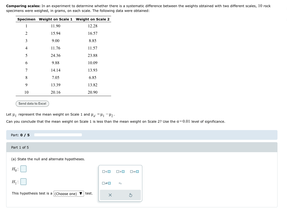 Solved Comparing scales: In an experiment to determine | Chegg.com