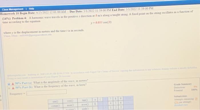 Solved Class Management | Help Homework 10 Begin Date: | Chegg.com