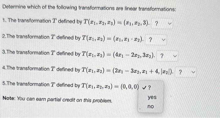 Solved Determine which of the following transformations are | Chegg.com