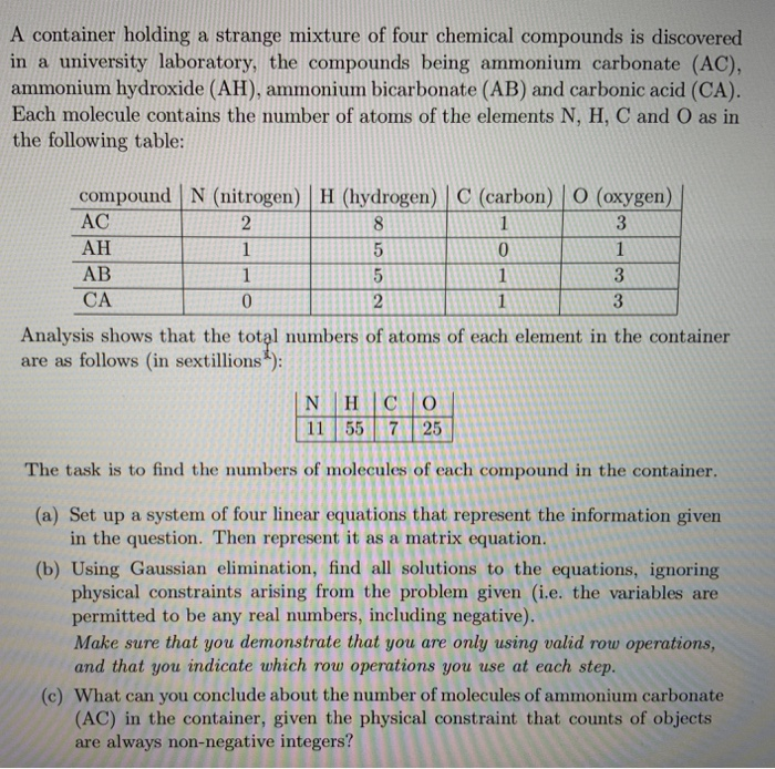 Solved A container holding a strange mixture of four | Chegg.com