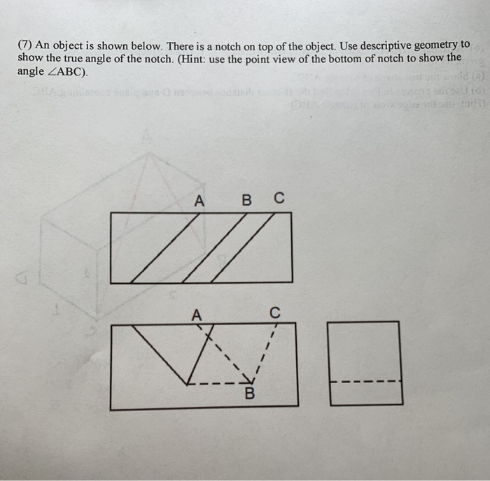 Solved 7. an object is shown below. there is a notch on top | Chegg.com