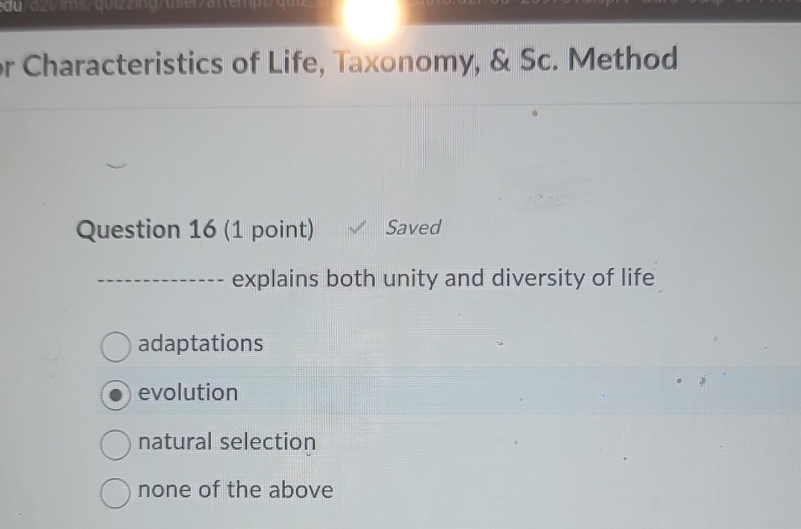 Solved Characteristics of Life, Taxonomy, \& Sc. Method | Chegg.com