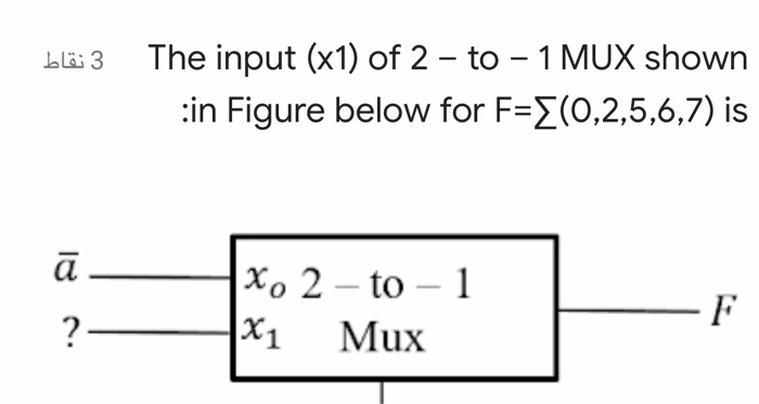 Solved ba3 The input (x1) of 2 - to - 1 MUX shown :in Figure | Chegg.com