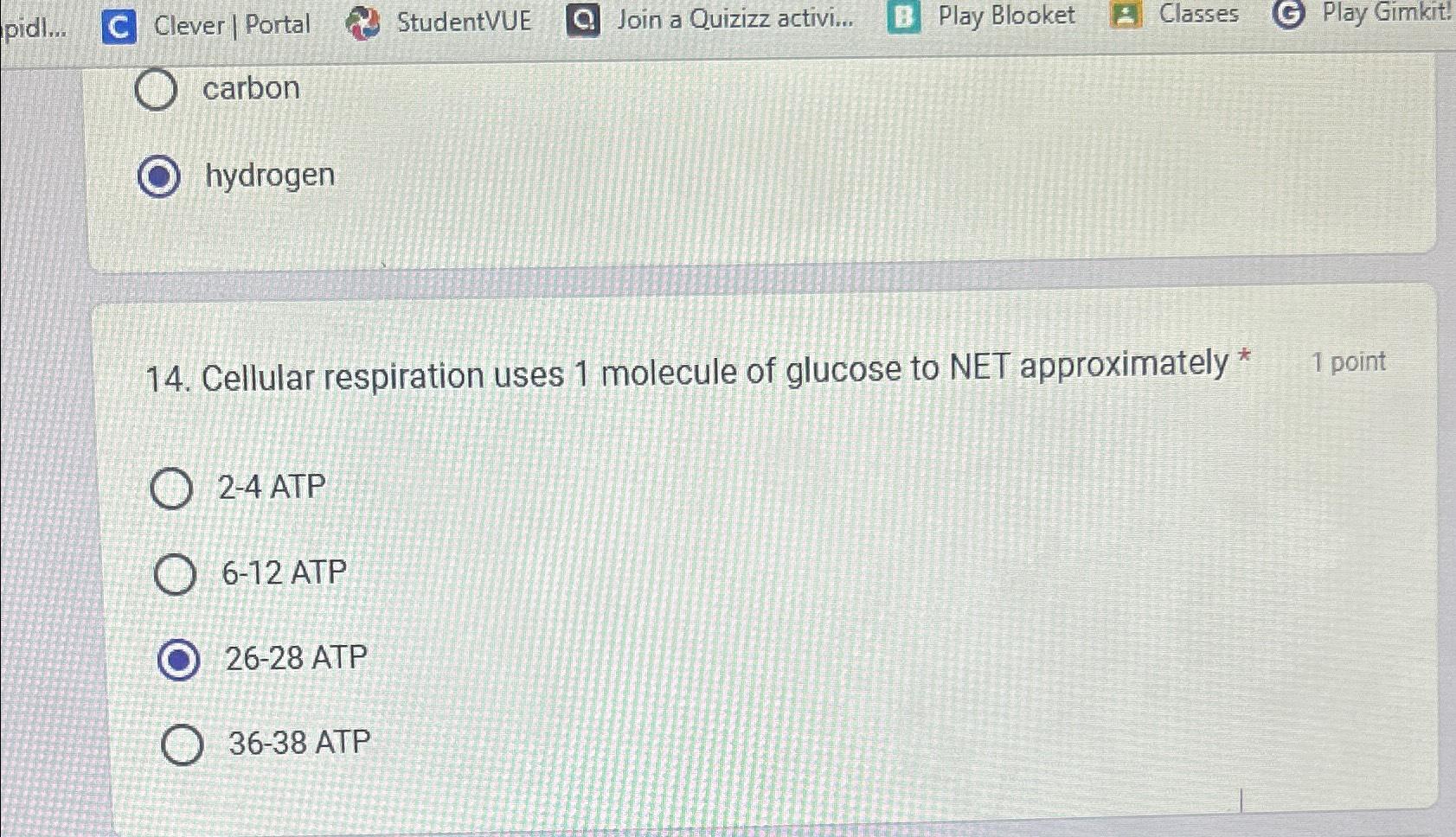 Solved Clever | ﻿PortalStudentVUEJoin a Quizizz | Chegg.com