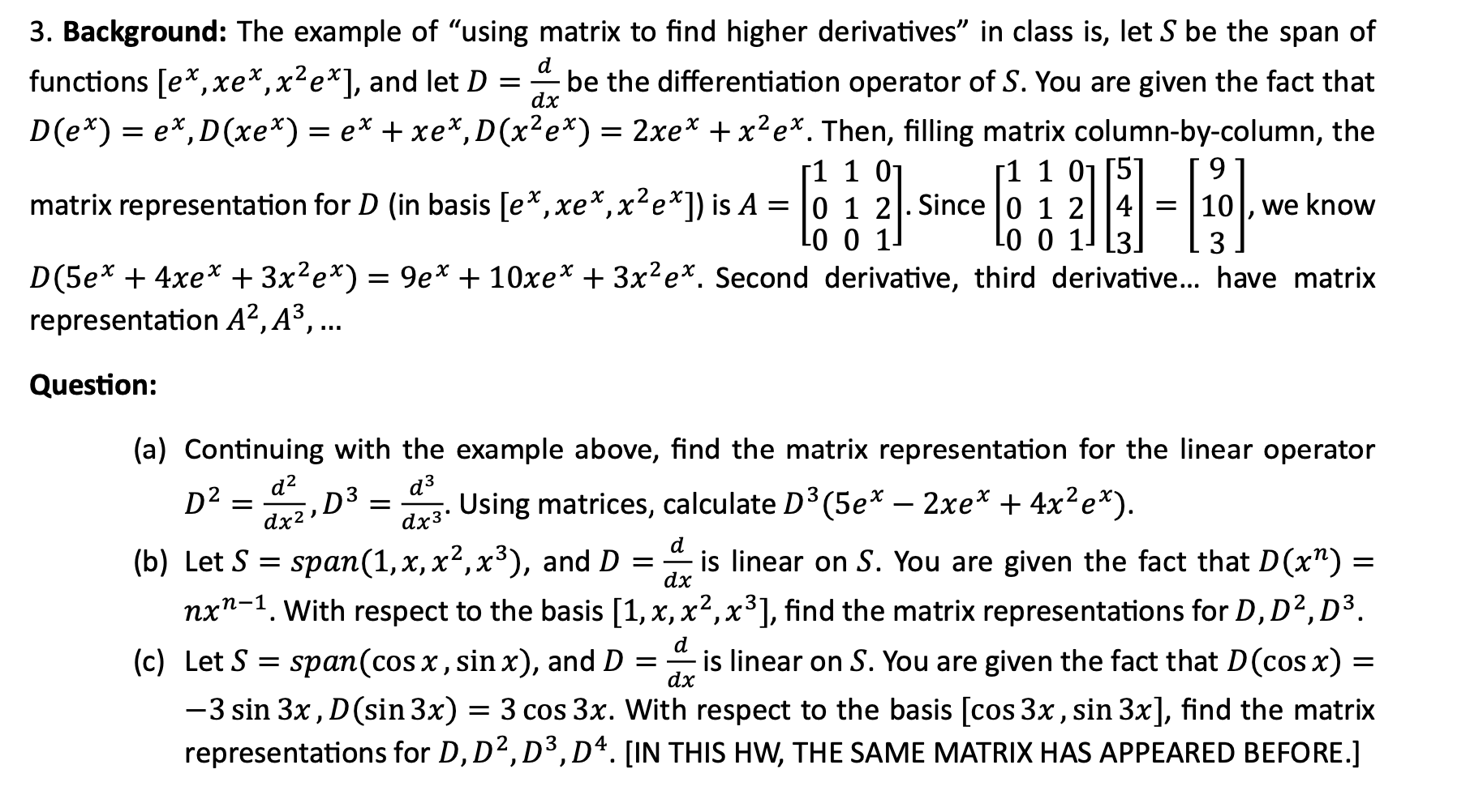 Solved Background: The example of "using matrix to find | Chegg.com