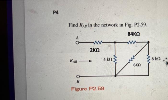 Solved Find RAB in the network in Fig. P2.59. Figure P2.59 | Chegg.com