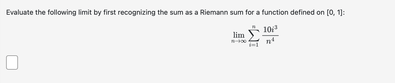 Evaluate the following limit by first recognizing the | Chegg.com