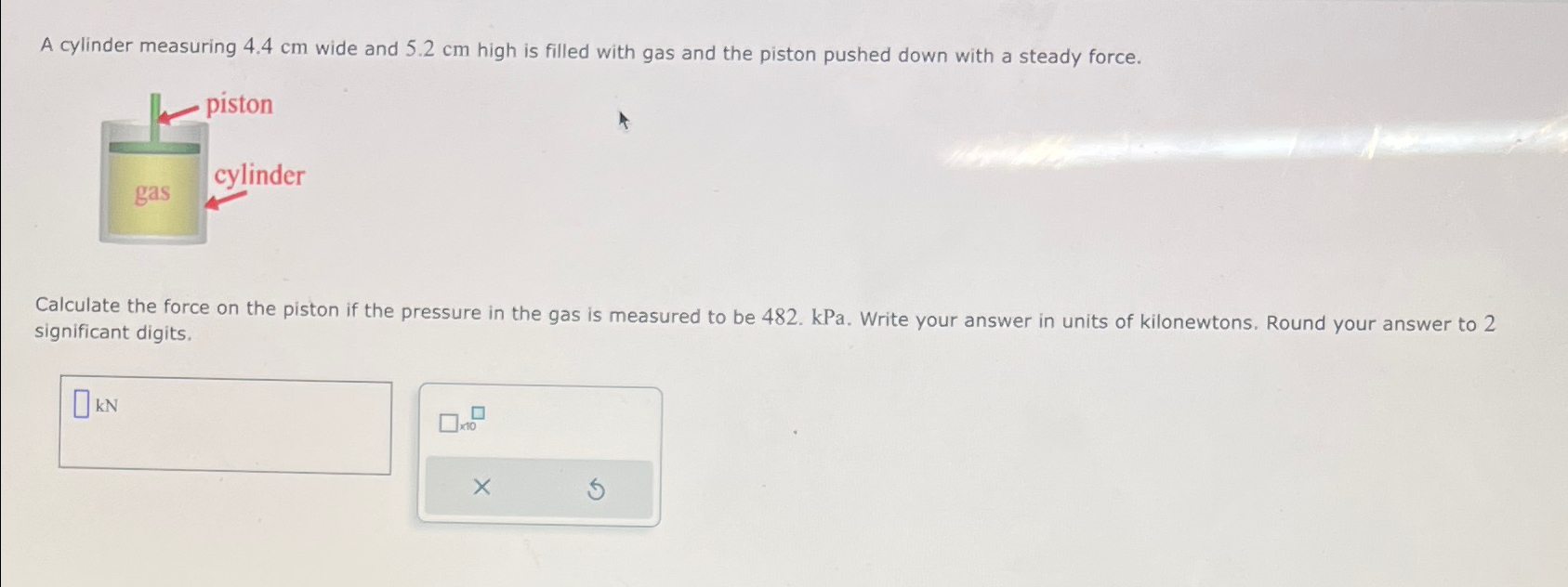Solved A cylinder measuring 4.4cm ﻿wide and 5.2cm ﻿high is | Chegg.com