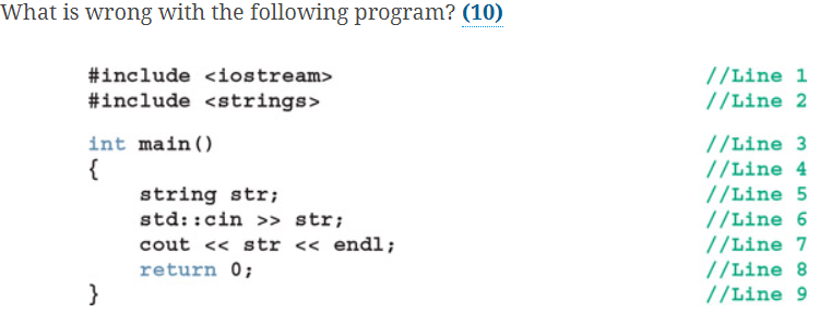 What is wrong with the following program? (10) | Chegg.com