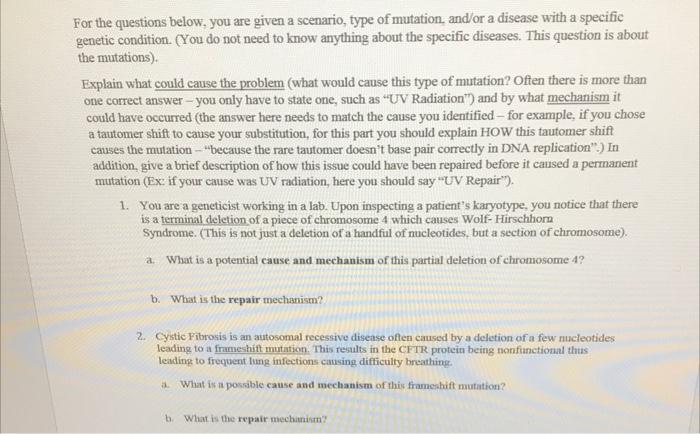 Solved Tor the questions below, you are given a scenario, | Chegg.com