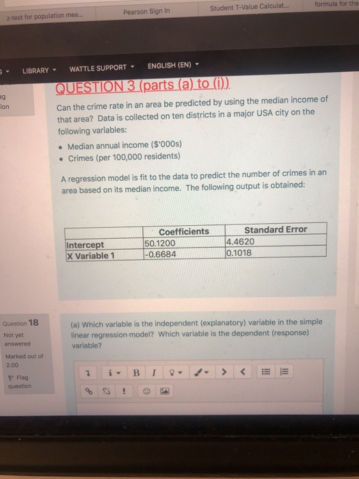 Solved formula for the Pearson Sign In Student T-Value | Chegg.com