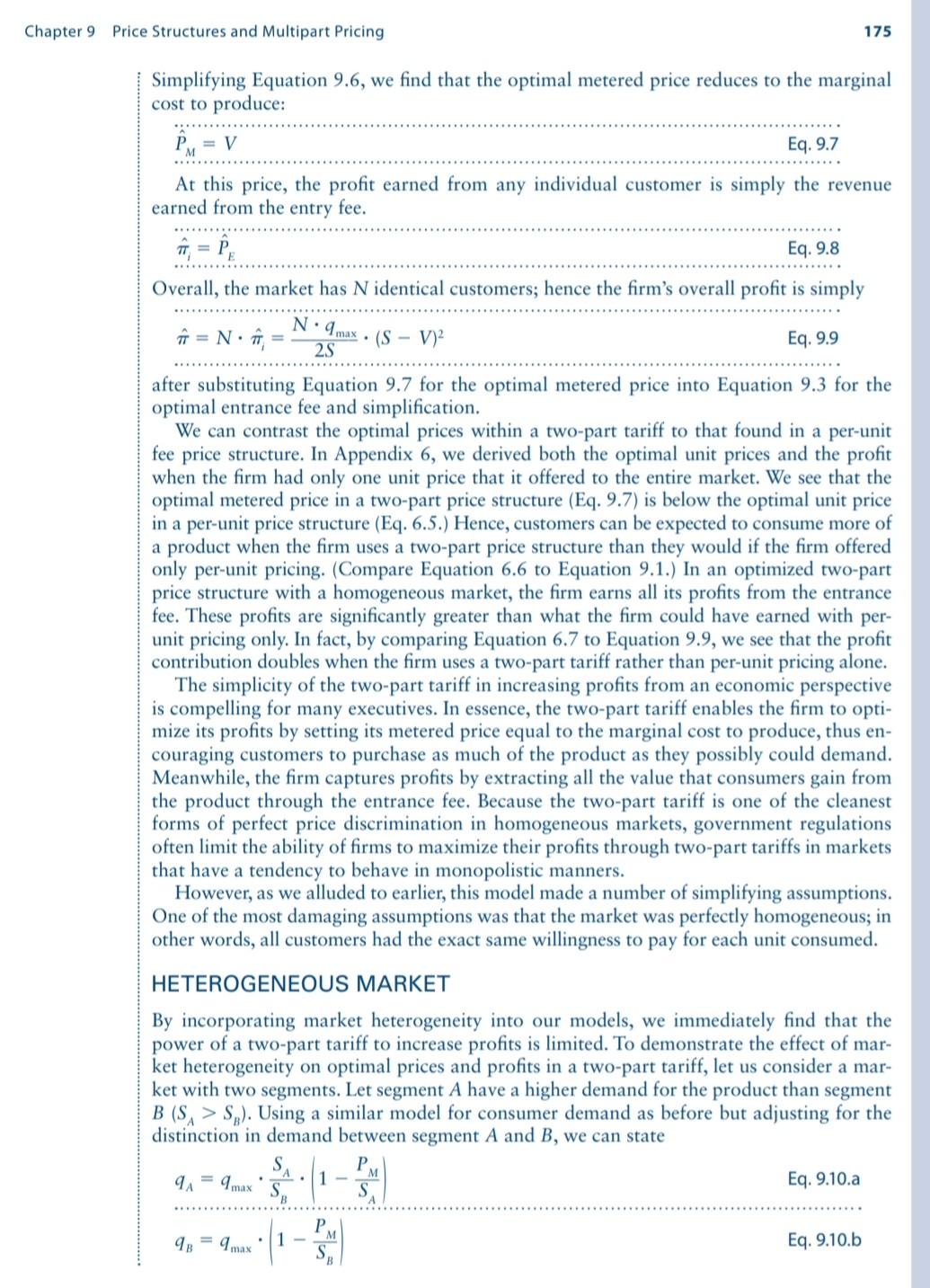 Solved An Economic Model of a Two-Part Tariff HOMOGENEOUS | Chegg.com