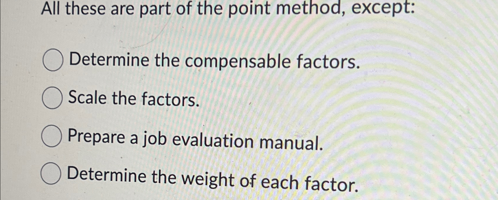 Solved All these are part of the point method, | Chegg.com
