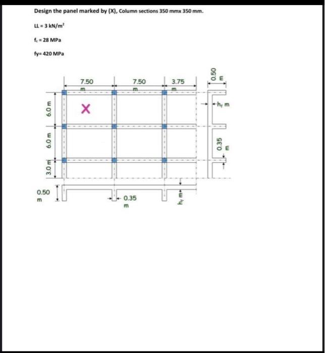 Solved Design the panel marked by (X), Column sections 350 | Chegg.com