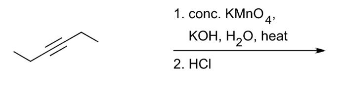 Solved 1. conc. KMnO4 4' KOH, H2O, heat 2. HCI | Chegg.com